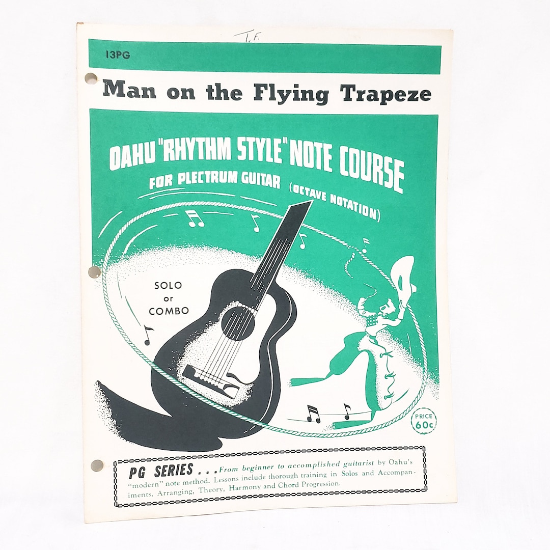 Man on Flying Trapeze Guitar Sheet Music Oahu Rhythm Style Note Course ...