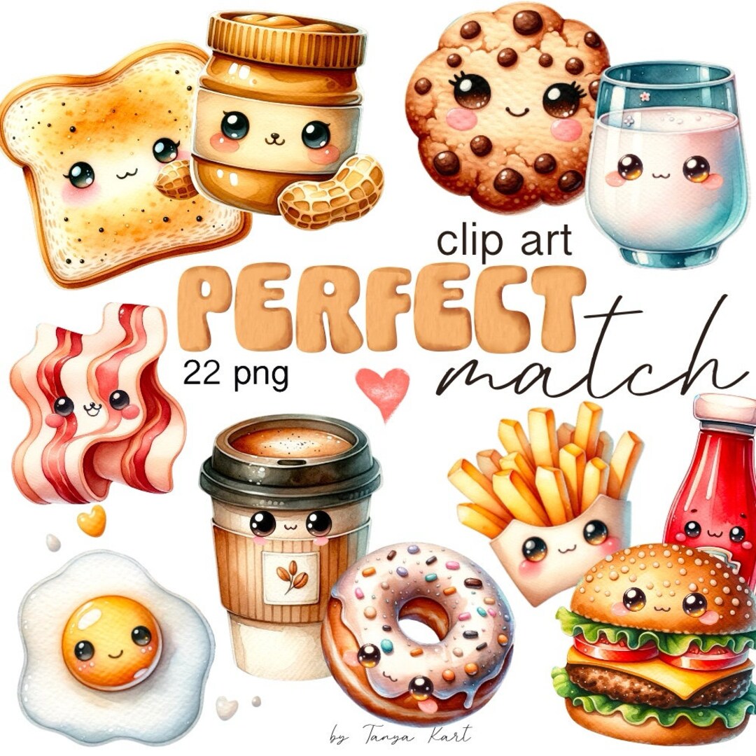 Perfect Match, Best Friends Clipart for Digital Scrapbooking, Valentine ...