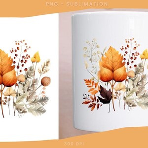 Autumn Digital Art, Fall Foliage, Fall Flowers, Boho Floral Art for ...