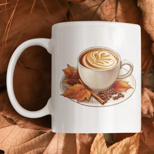 Fall Coffee Autumn Digital Art for Sublimation Design Gift Cards ...