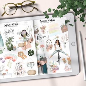 Spring Goodnotes Digital Planning, Floral Stickers, Digital Planner ...