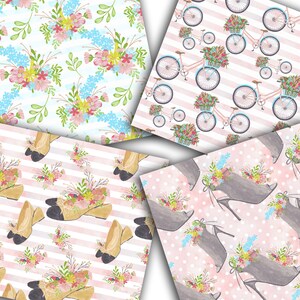 March Digital Paper, Planner Graphics, Seamless Pattern, Spring Digital ...