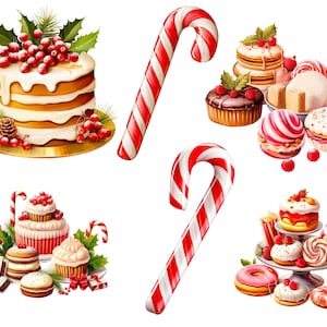 Christmas Sweets Png Clipart, Candy Cane PNG, Cupcake Clip Art, Baking ...