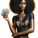 Rich Girl Black Sublimation Design for Planner Stickers, Afro Girl Boss ...
