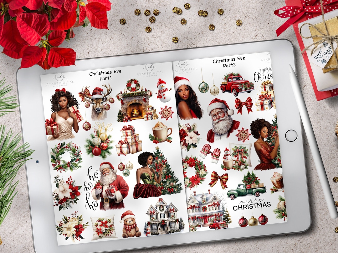Christmas Digital Stickers for Goodnotes Planner, Winter & December ...