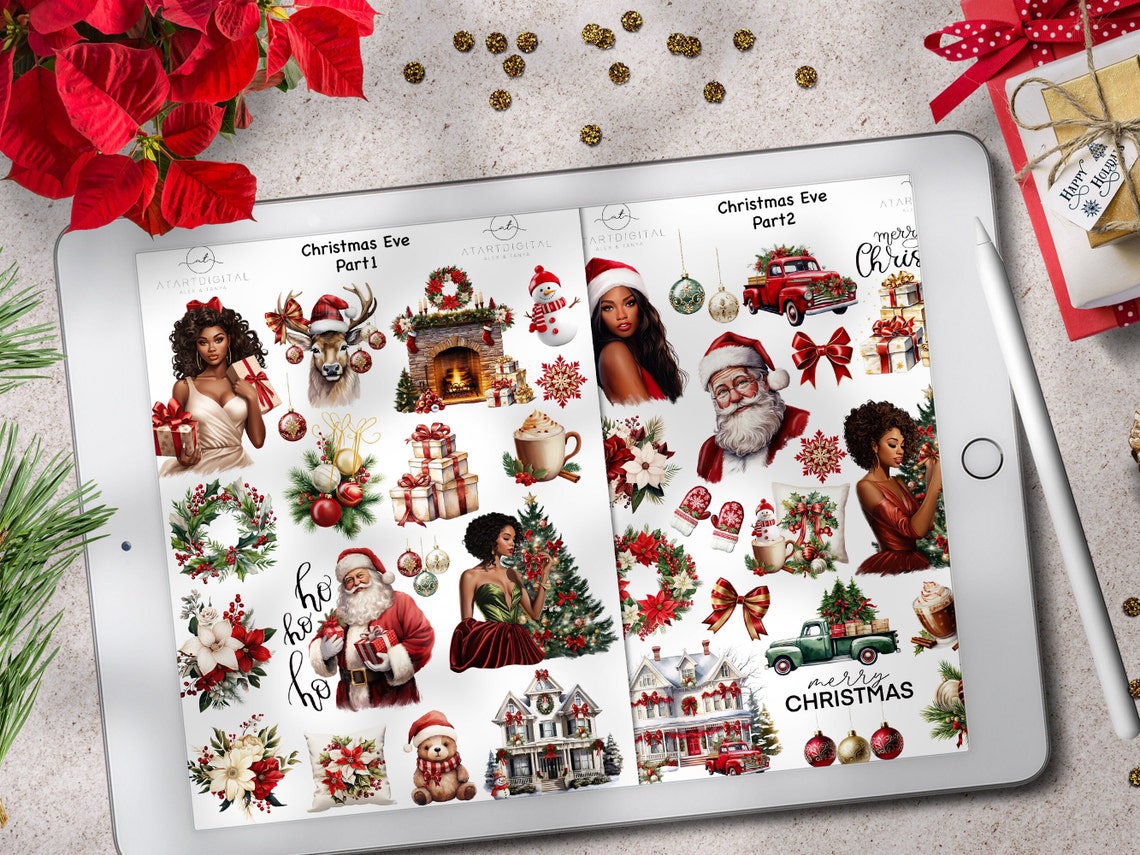 Christmas Digital Stickers for Goodnotes Planner, Winter & December ...