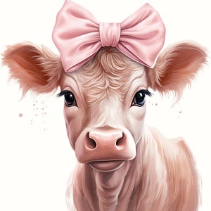Little Pink Cow PNG: Digital Download for Sublimation or Tshirt Designs ...