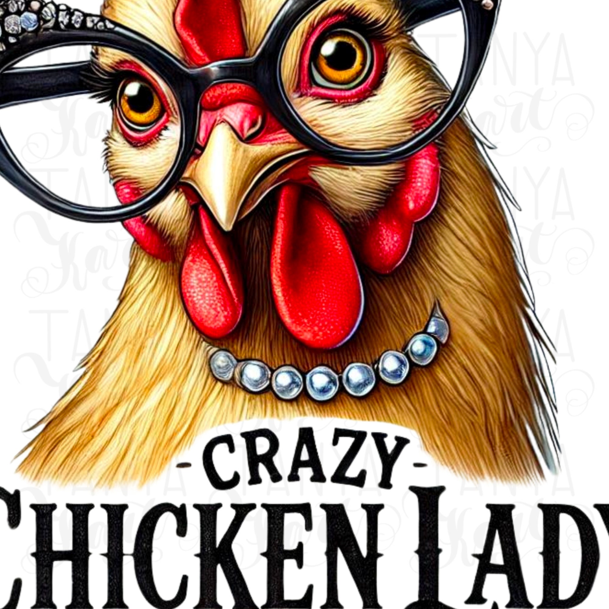 Crazy Chicken Lady PNG, Funny Chicken Lady Sublimation for Digital ...