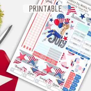 OFF Printable Stickers//july Planner Stickers//4 the of July Stickers ...