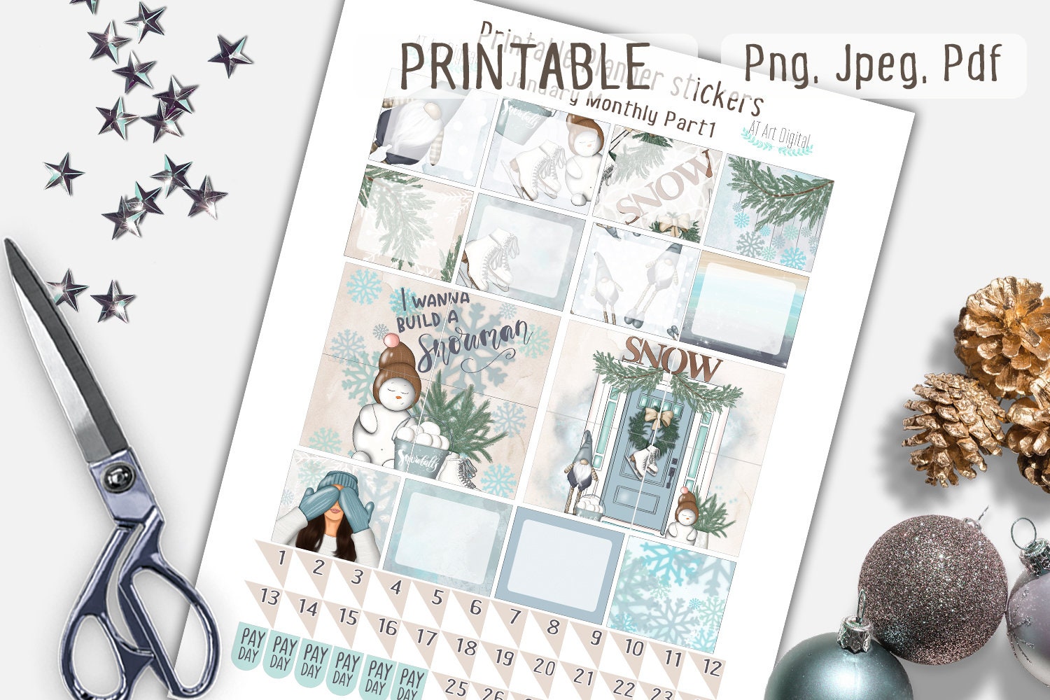Planner Stickers January Stickers Monthly Kit Printable - Etsy