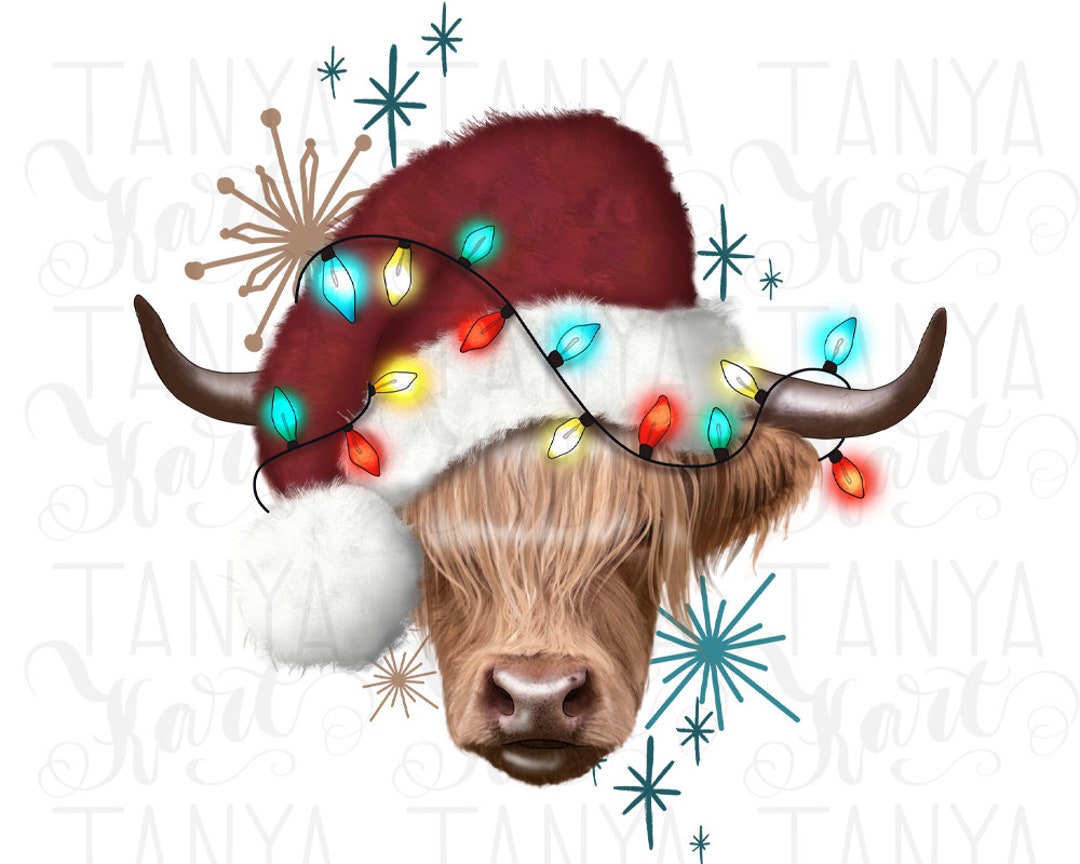 Christmas Yak, Western Png Design, Merry Christmas, Holidays Graphics ...