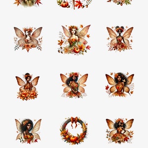 Autumn Fairy Clip Art Bundle, Thanksgiving Fantasy PNG File, Instant ...