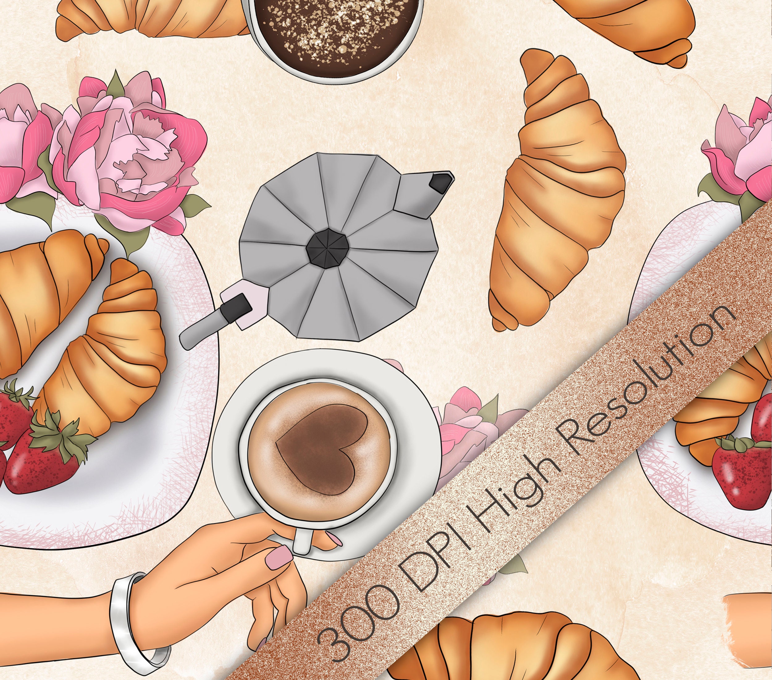 Monday Morning Paper, Digital Scrapbook, Make up Papers, Planner ...