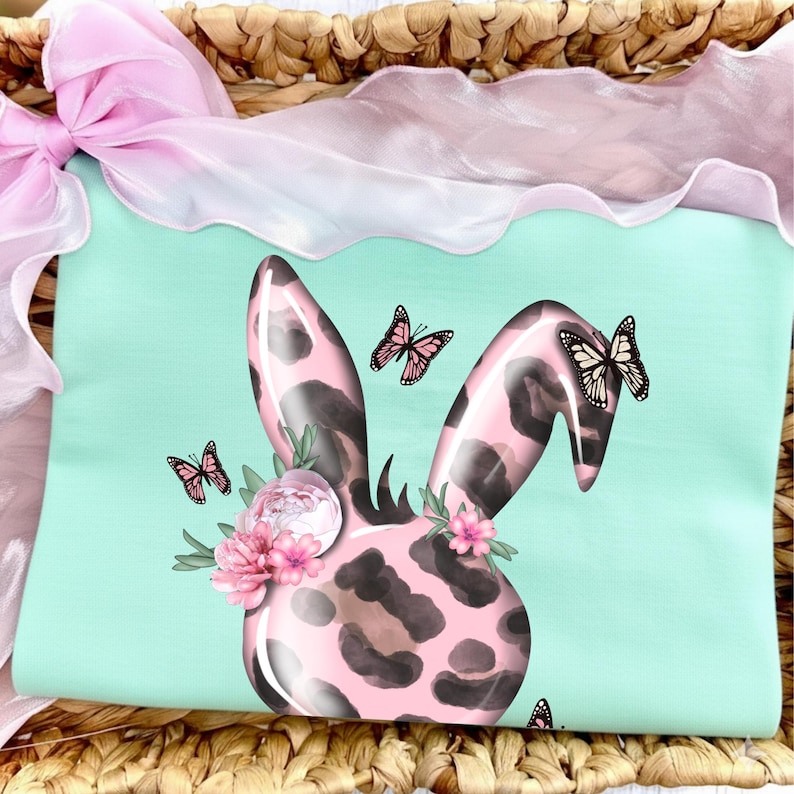 Easter Bunny PNG | Pink Leopard Cheetah Print Bunny | Retro Easter ...