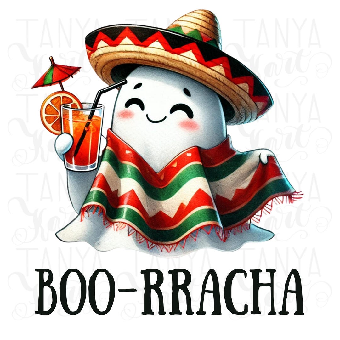 Funny Mexican Ghost PNG, Spanish Halloween Boo Racha Design for ...