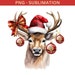 Digital Deer Sublimation Print File Printable Christmas Deer Graphic PNG Download Red Deer ...