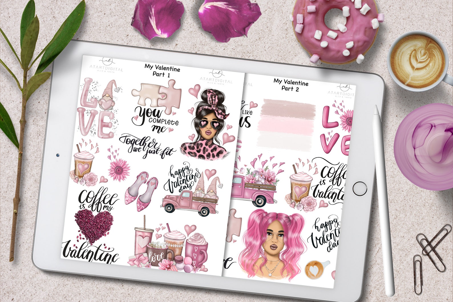 Valentine's Day Digital Stickers for Goodnotes Planner - Etsy