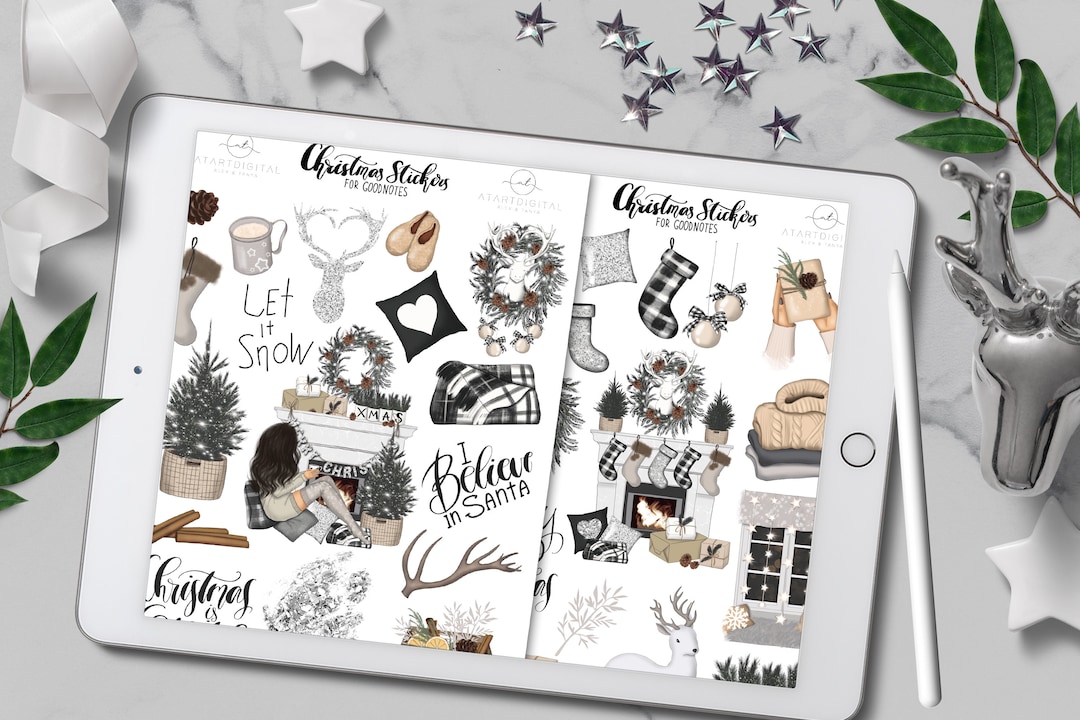 Christmas Digital Stickers Goodnotes, Winter Stickers Kit, Christmas ...