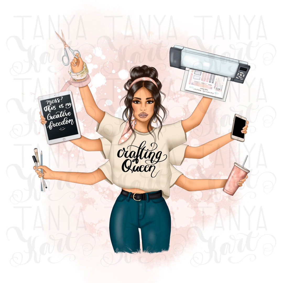 Sublimation Design, Crafting Queen, Craft Png, Craft Woman, Crafting ...