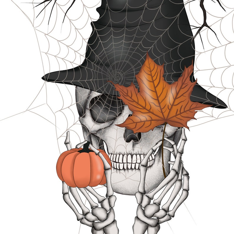 Autumn Skullsublimation Designhalloween Pngskull Head - Etsy