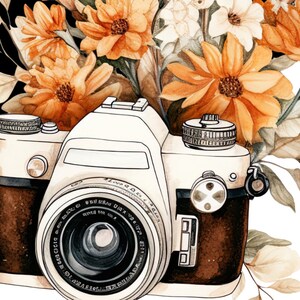 Fall Camera Artwork, Autumnal Leaves PNG, Instant Download for ...