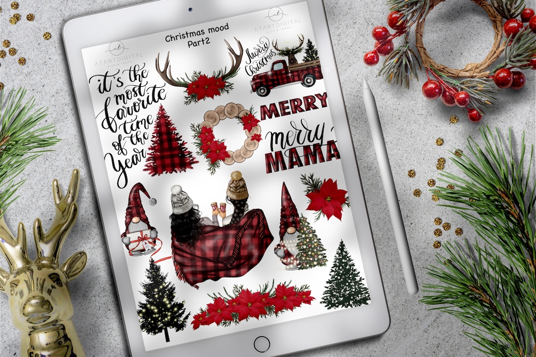 Christmas Goodnotes, Santa Goodnotes, Winter Stickers, Digital Stickers ...