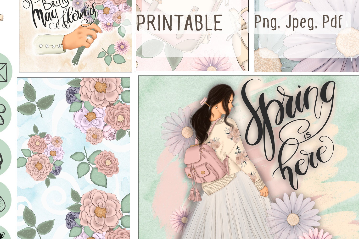 Spring Stickers May Monthly Stickers Happy Planner Kit - Etsy