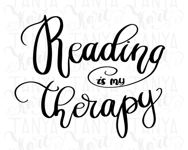 Reading is My Therapy Png Lettering Image Minimalist Simple - Etsy