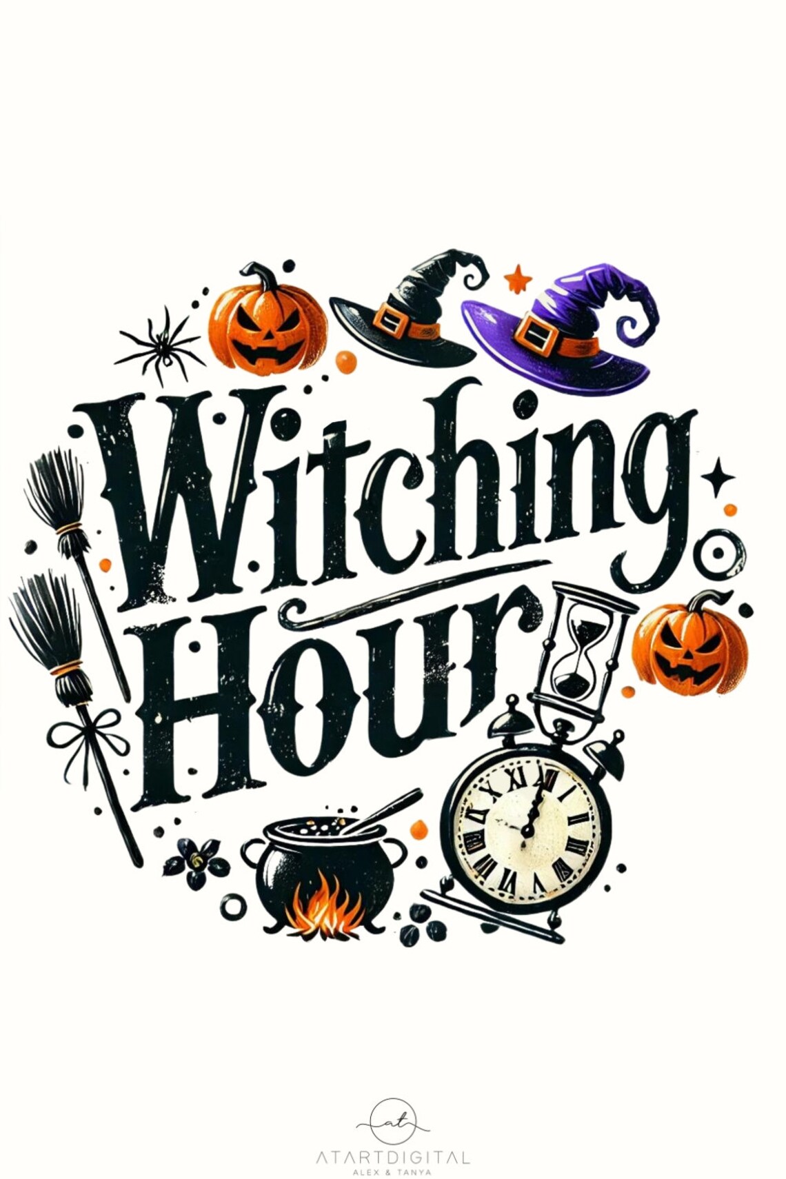 Witching Hour Sublimation PNG, Funny Halloween Designs for Card Making ...