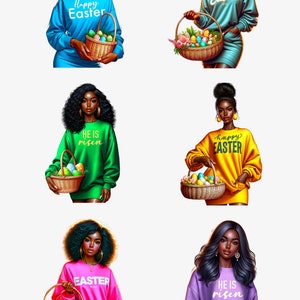 Black Girl Easter Clip Art Bundle | Spring Sublimation PNG, Digital ...