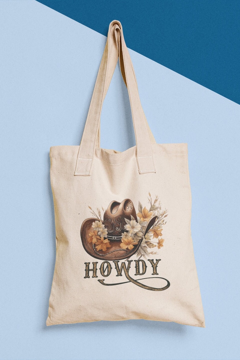 Western Howdy PNG Sublimation Design Download - Cowboy Hat With Flowers ...