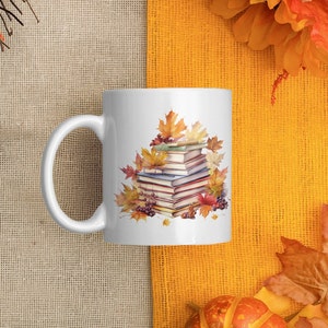 Fall Png Books, Watercolor Autumn Leaves: Digital Prints and ...