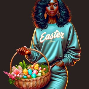 Black Girl Easter Clip Art Bundle | Spring Sublimation PNG, Digital ...