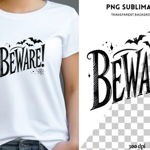 Beware PNG Digital Download for Crafting, Halloween Watercolor, Spooky ...
