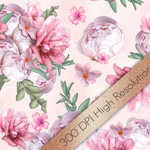 Spring Digital Paper, Floral Background, Flower Digital Paper, Pink ...