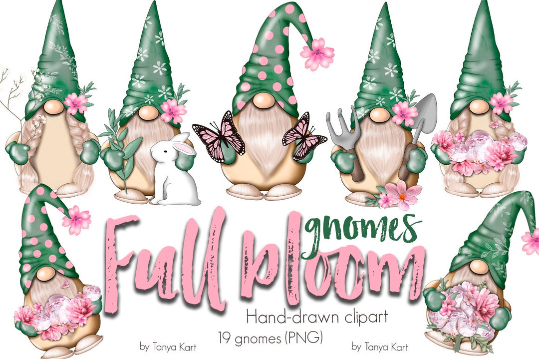 Spring Gnomes Clipart Bundle - Easter Garden Gnomes PNG Instant ...