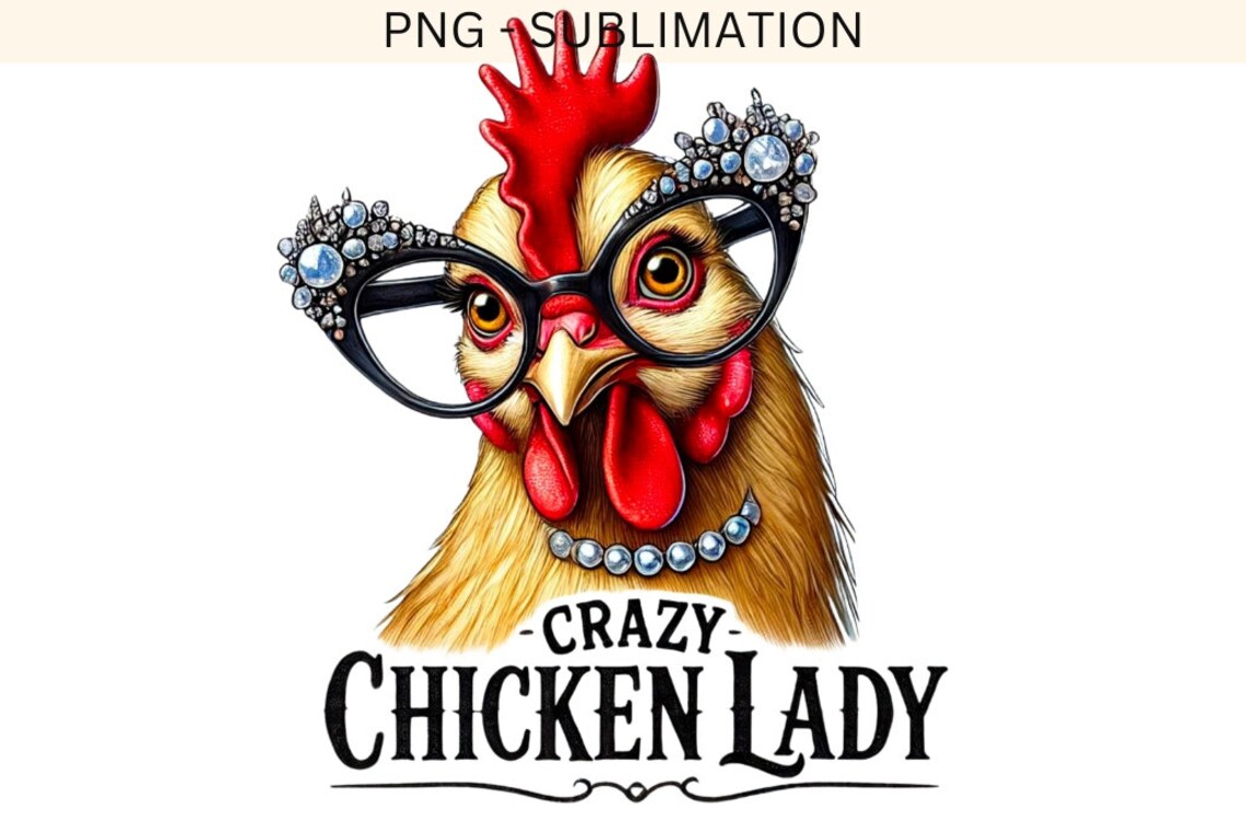 Crazy Chicken Lady PNG, Funny Chicken Lady Sublimation for Digital ...
