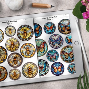 Digital Stickers for Planners Instant Download, Bees and Butterflies ...