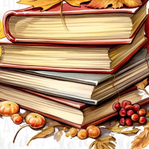 Autumn Png Book With Fall Leaves - Digital Download Art for Reading ...
