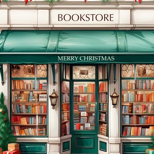 Merry Christmas PNG Green Book Store, Printable Art, Digital Downloads ...