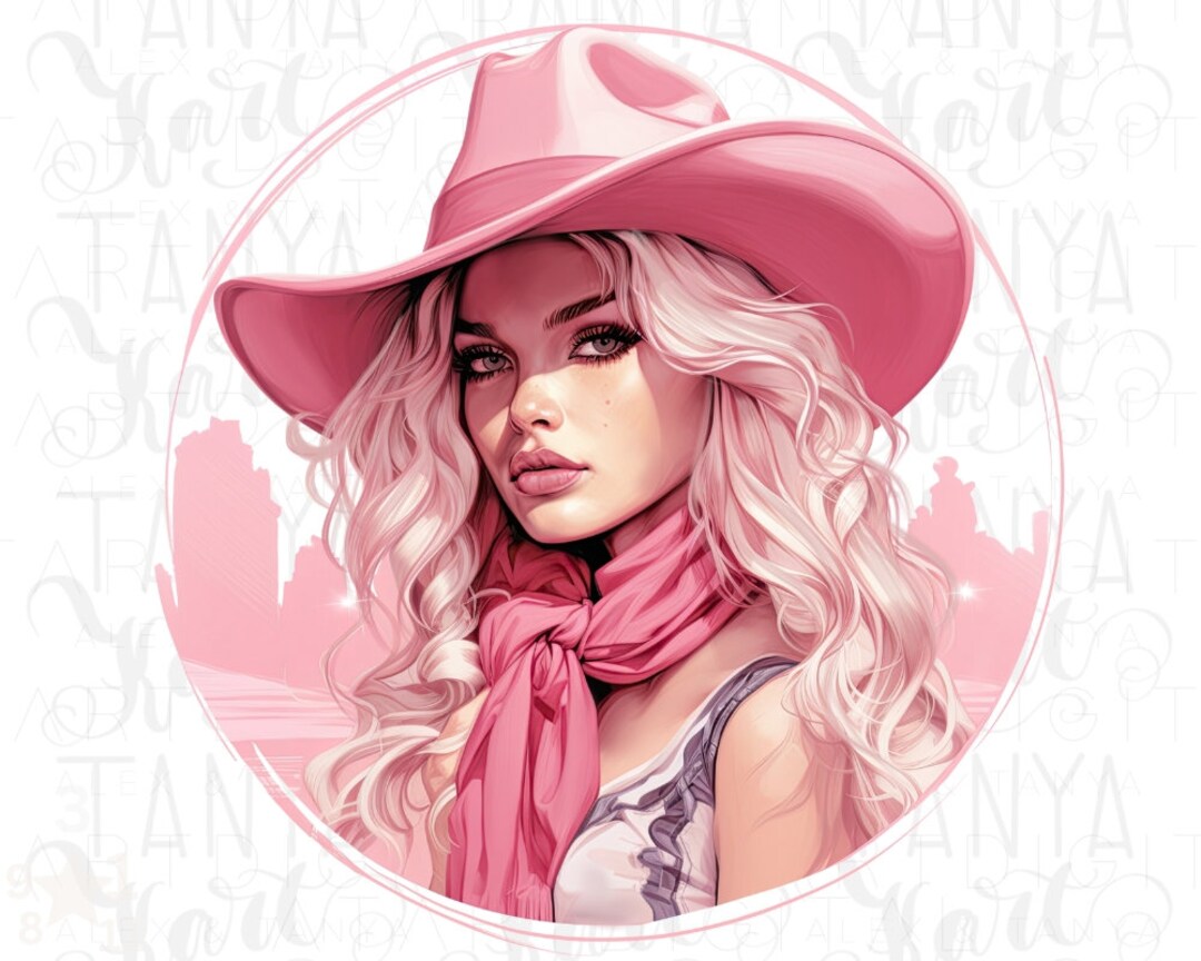 Pink Cowgirl Png Digital Download For Sublimation Designs Pink Western Cowgirl Hat And Texas