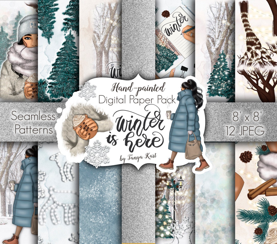 Winter Paper, Christmas Patterns, Planner Diy Supplies, Digital ...