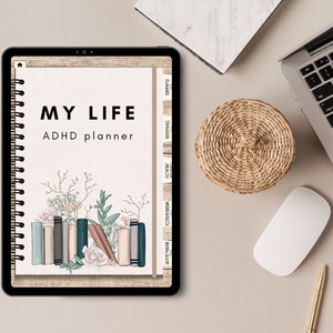 ADHD Digital Planner Mental Health Journal for Adults, Self-care and ...