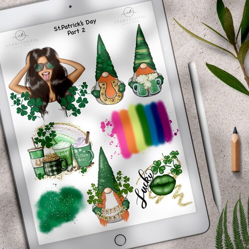 St Patrick's Day Planner Stickers Printable March Kit - Etsy
