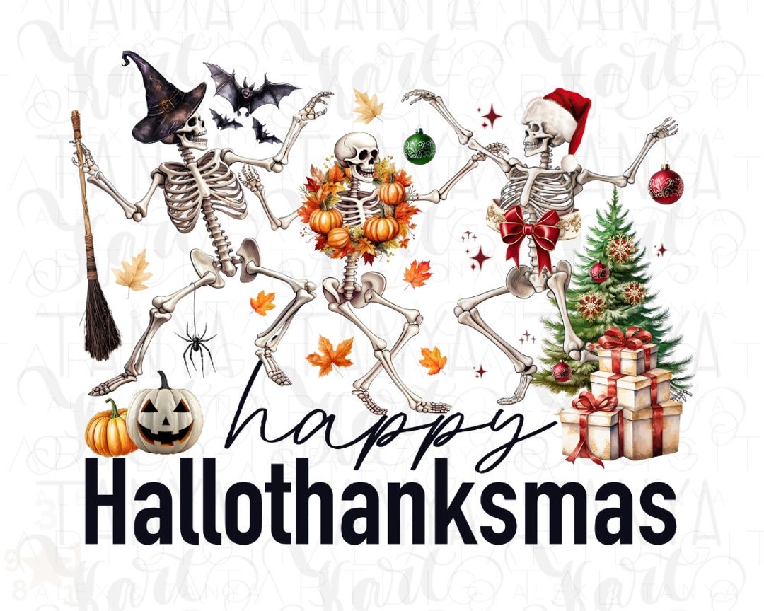 Happy Hallothanksmas PNG Digital Download for Sublimation Designs ...