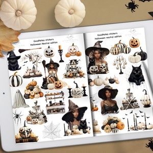 Digital Halloween Planner Stickers - African American Goodnotes Sticker ...