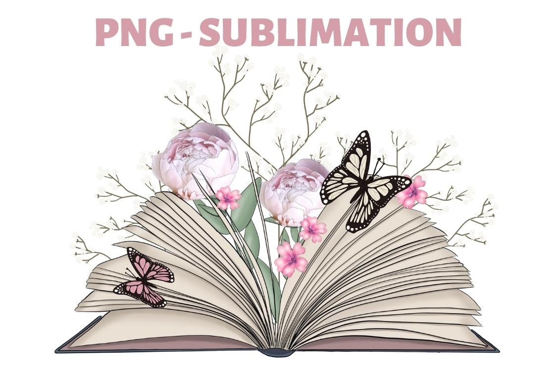 Book Sublimation Png Butterfly Image Spring Digital Book - Etsy