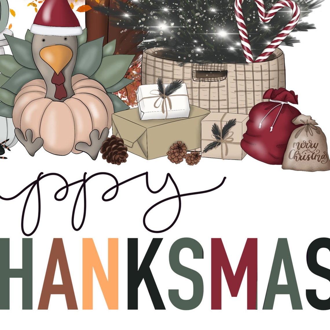 Hallo Thanksmas Turkey Png Sublimation Designs Merry - Etsy