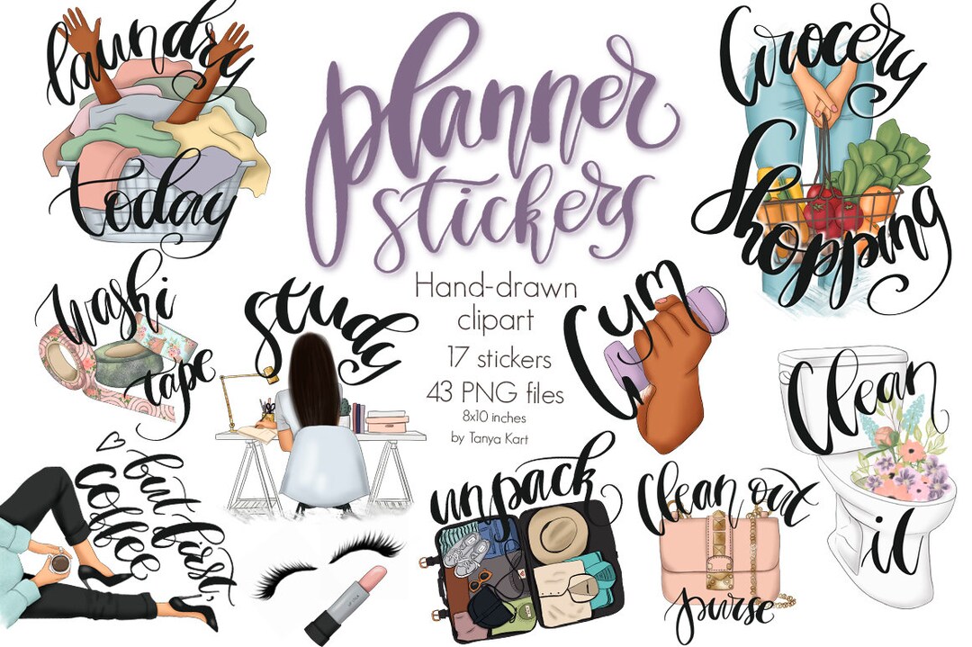 Planner Stickers: Hand-drawn Illustrations for Erin Condren, Happy ...
