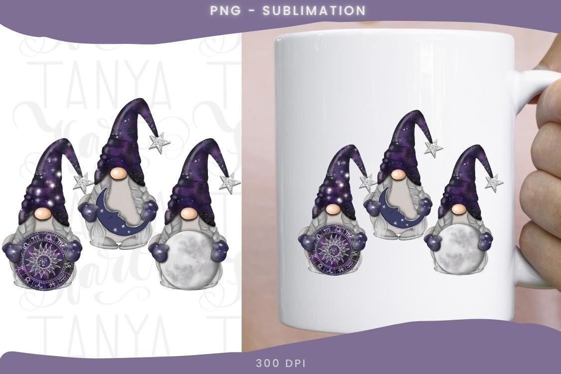 Celestial Gnomes Png Sublimationnordic Gnomesgalaxy - Etsy